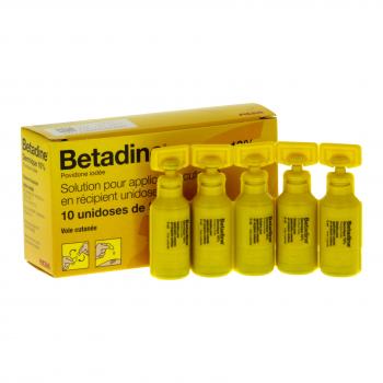 BETADINE dermique 10 % boîte de 10 récipients unidoses - Médicament ...