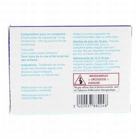 IMODIUM Duo 12 comprimés - Médicament conseil - Pharmacie Prado Mermoz
