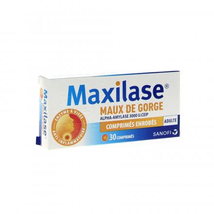 Maxilase maux de gorge alpha-amylase 3000 u. ceip Sanofi Aventis ...