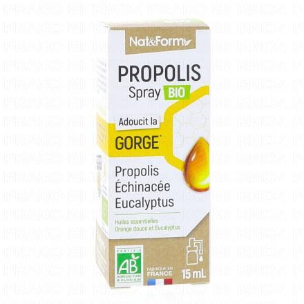 NAT & FORM Spray buccal propolis bio 20ml - Pharmacie Prado Mermoz