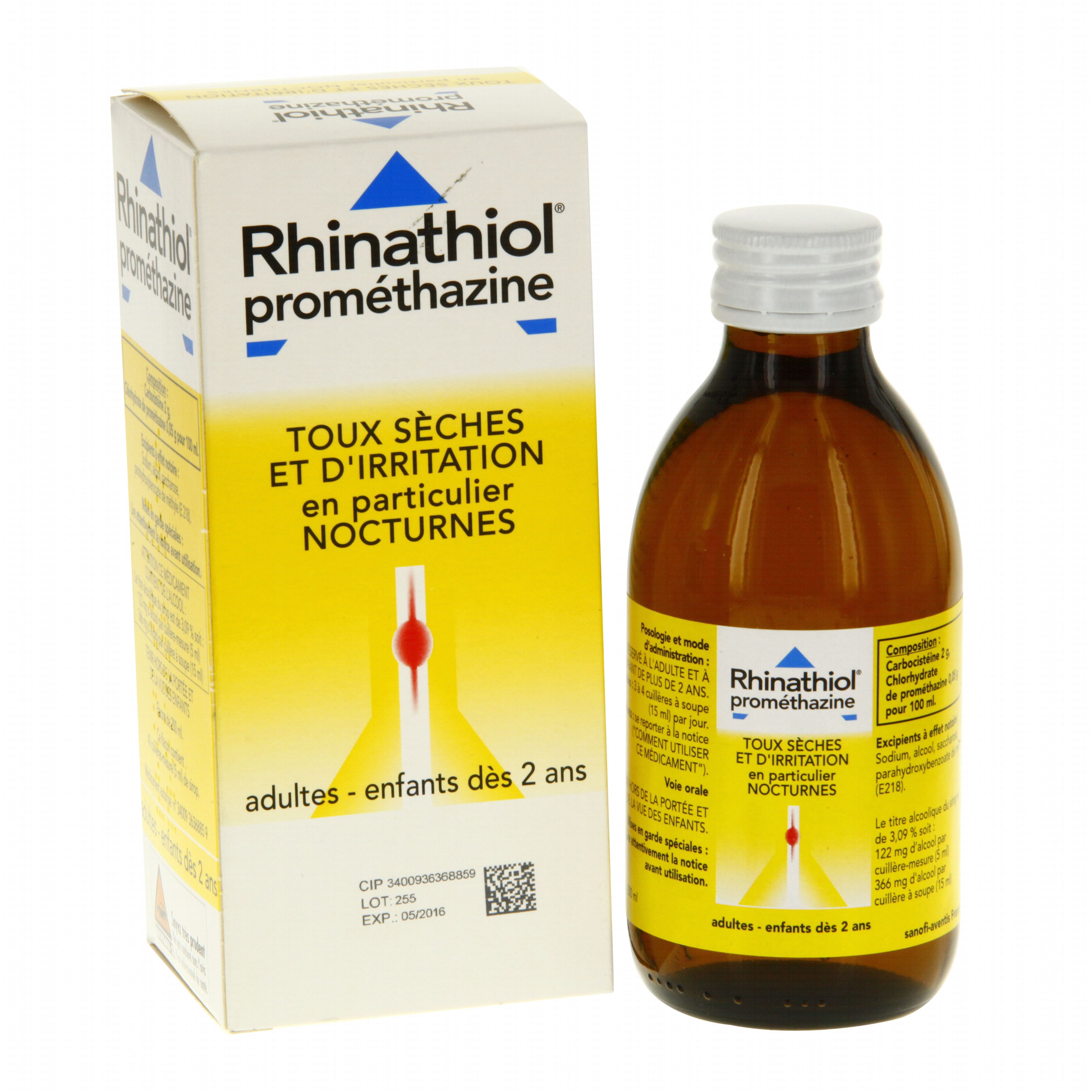 Rhinathiol prométhazine flacon de 200 ml Sanofi Aventis (médicament ...