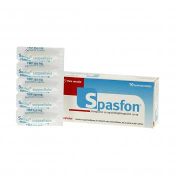 Spasfon boîte de 10 suppositoires Teva (médicament conseil) - Pharmacie ...